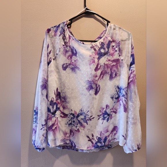 Jacques Vert | Tops | Jacques Vert Purple Flowery Top | Poshmark